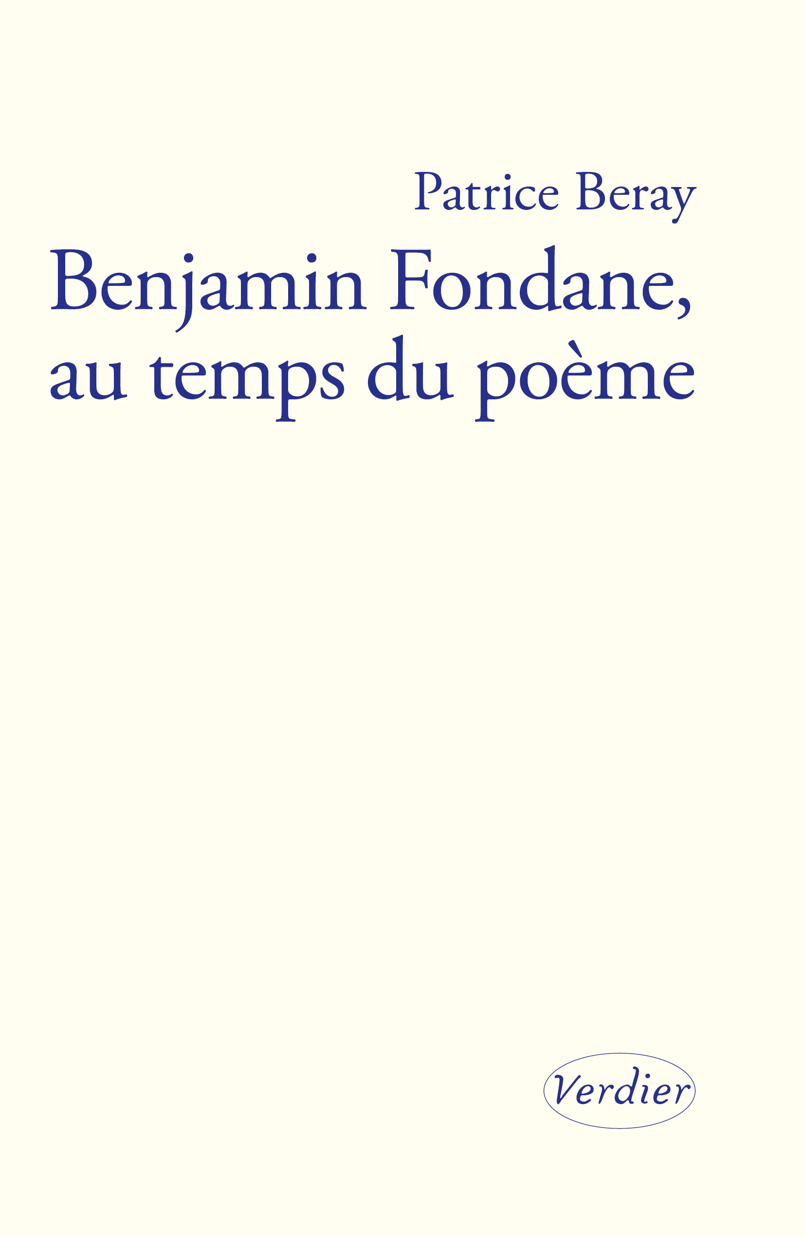 Editions Verdier | Critique littéraire | Benjamin Fondane, au temps du ...